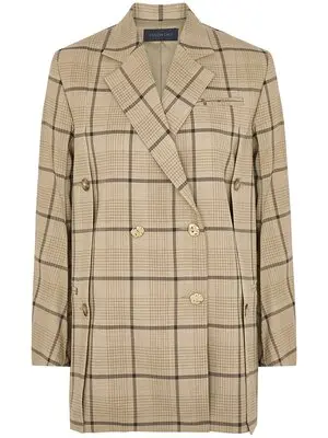 EUDON CHOI Beatrice Checked Stretch-wool Blazer