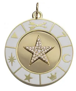FOUNDRAE Star Symbol Wheel White Champlevé Enamel Medallion
