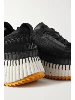 Chloé Nama Embroidered Sneakers - Black