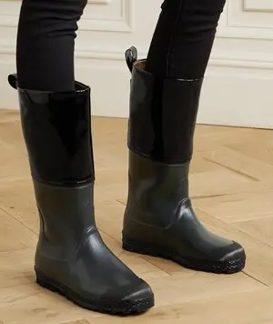 ludwig reiter - Gardener Rubber And Patent-Leather Rain Boots
