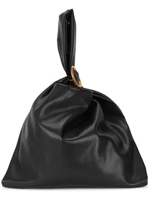 Nanushka Julia Black Faux Leather Top Handle Bag