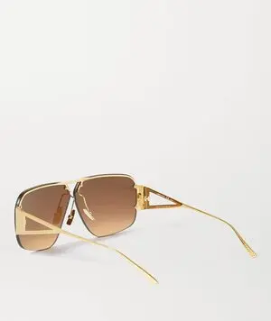 Bottega Veneta Aviator-style Gold-tone Sunglasses