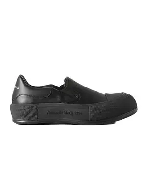 Alexander McQueen Leather Slip-on Exaggerated-sole Sneakers