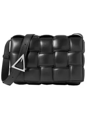 Bottega Veneta Cassette Padded Intrecciato Glossed-leather Shoulder Bag