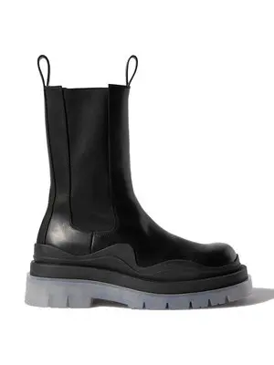 Bottega Veneta Rubber-trimmed Leather Chelsea Boots
