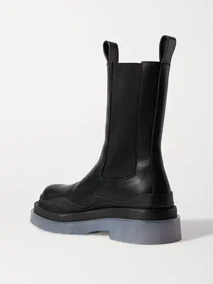 Bottega Veneta Rubber-trimmed Leather Chelsea Boots