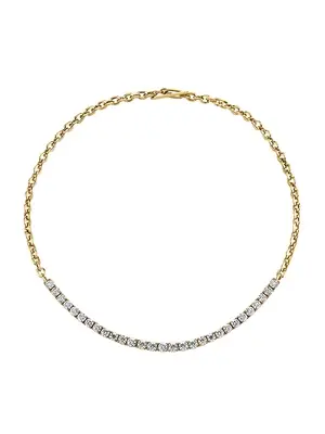lizzie mandler - Xs Knife Edge Link Chain With Diamond Tennis Links