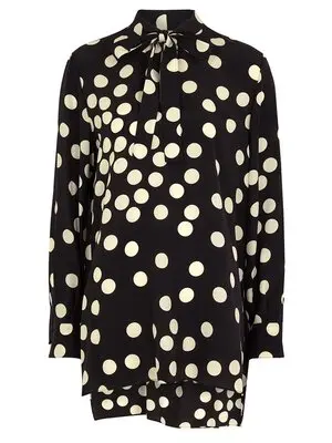 Valentino Garavani Polka-dot Silk Crepe De Chine Blouse