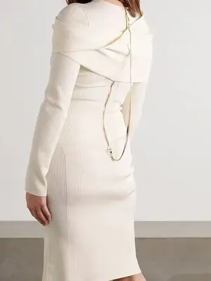 AZ FACTORY - MyBody Draped Ribbed Stretch-Knit Dress
