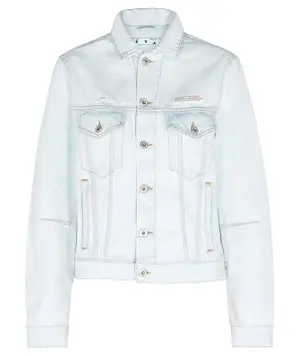 Off-White Light Blue Cut-out Denim Jacket