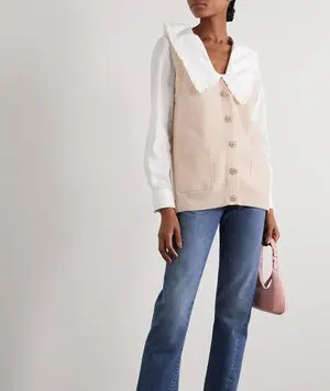 GANNI - Crystal-Embellished Cashmere Vest