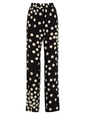 Valentino Garavani Polka-dot Silk Trousers