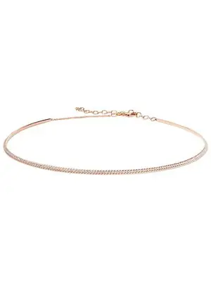 DIANE KORDAS Bar 18-karat Rose Gold Diamond Choker