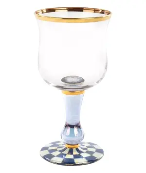MACKENZIE-CHILDS Royal Check Wine Glass