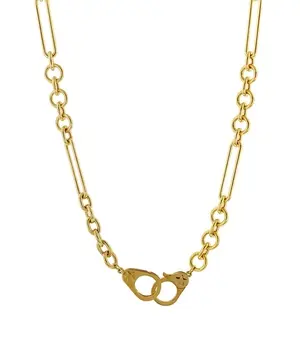 FOUNDRAE-Midsize Mixed Sister Hook Yellow Gold Necklace
