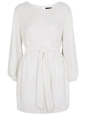 Retrofete Grace White Sequin Mini Dress