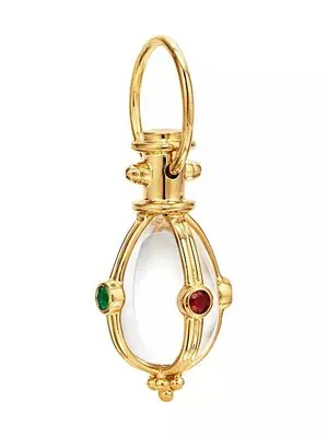 Temple St Clair - Blue Sapphire, Emerald, Ruby & Crystal Faceted Amulet Pendant And Chain