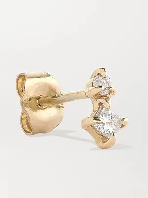 STONE AND STRAND Gold Diamond Earrings