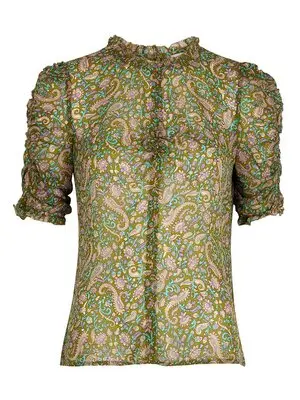 Veronica Beard Natuka Printed Silk-chiffon Blouse