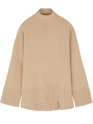 FRAME High Low Camel Cashmere Jumper