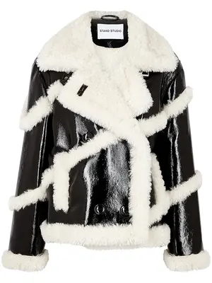 STAND STUDIO Melendy Faux Shearling-trimmed Pvc Jacket