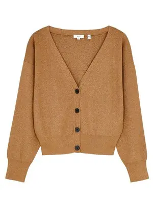 A.L.C. Peters Brown Metallic-weave Cardigan
