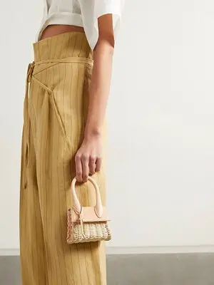 Jacquemus Le Chiquito Leather-trimmed Wicker Tote