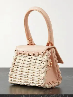 Jacquemus Le Chiquito Leather-trimmed Wicker Tote