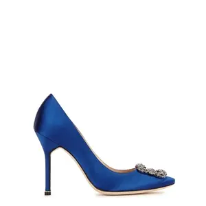 Manolo Blahnik Hangisi 105 Silk-satin Pumps - Blue