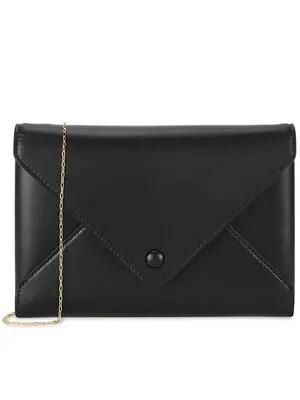THE ROW Envelope Black Leather Clutch