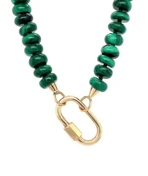 MARLA AARON-Malachite Strand With Yellow Gold Loops