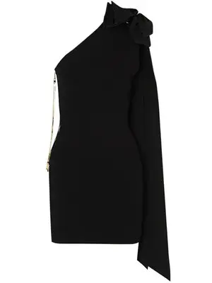 AZ FACTORY - MyBody One-Shoulder Bow-Detailed Stretch-Knit Mini Dress