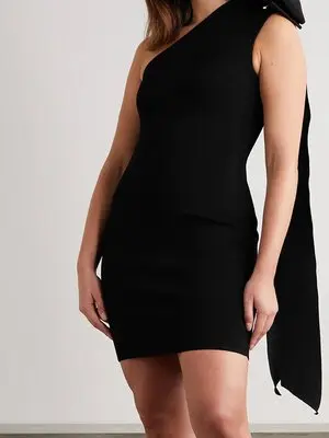 AZ FACTORY - MyBody One-Shoulder Bow-Detailed Stretch-Knit Mini Dress