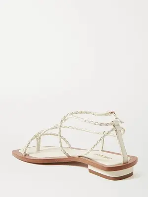Cult Gaia Juno Braided Leather Sandals