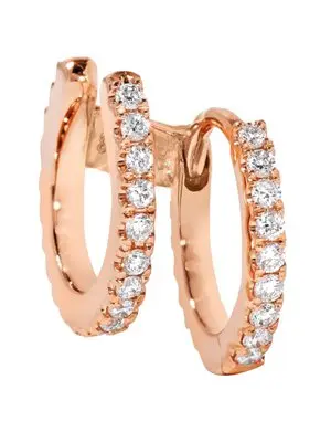 MARIA TASH 6.5mm 18-karat Rose Gold Diamond Hoop Earring