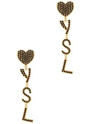 Saint Laurent Opyum Logo-embellished Clip-on Drop Earrings
