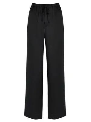 Vince Black Wide-leg Silk-satin Trousers