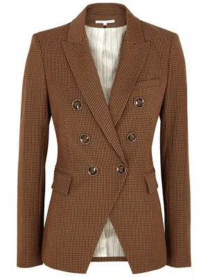 Veronica Beard Miller Dickey Checked Twill Blazer