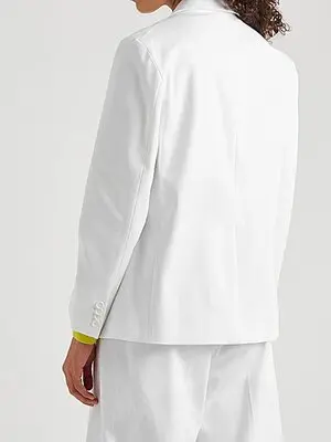 Plan C White Stretch-twill Blazer