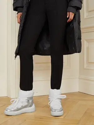 Moncler Insolux Metallic Leather And Padded Shell Ankle Boots