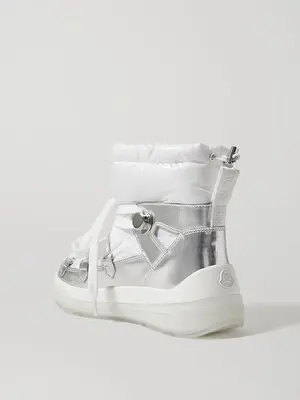 Moncler Insolux Metallic Leather And Padded Shell Ankle Boots