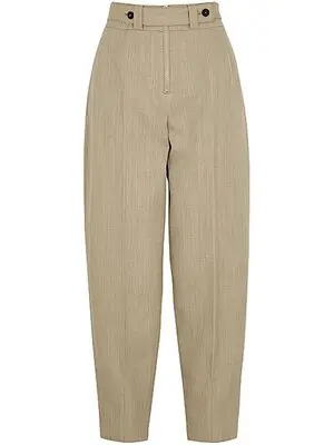 JIL SANDER Stone Tapered Wool Trousers