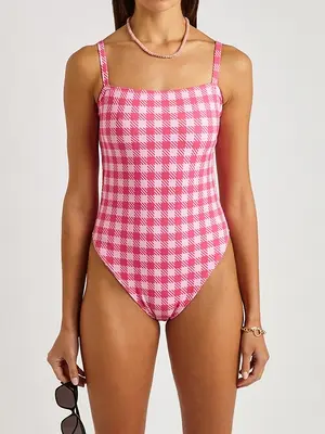 HOLIDAY THE LABEL Vacation Pink Gingham Swimsuit