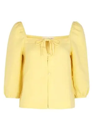 Casa Raki Nicola Yellow Linen Top