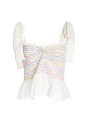LoveShackFancy Bucky Smocked Top