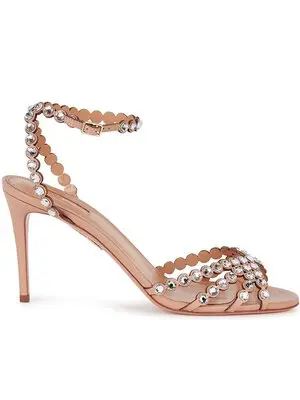 AQUAZZURA Tequila 85 Blush Leather Sandals