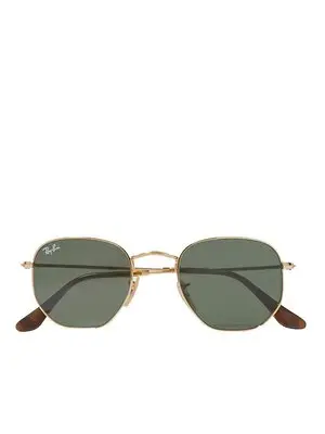 Ray-ban Hexagon-frame Gold-tone Sunglasses