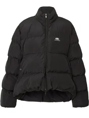 Balenciaga C-shape Oversized Hooded Quilted Shell Jacket