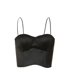 Bevza Seashell-embroidered Satin-crepe Top