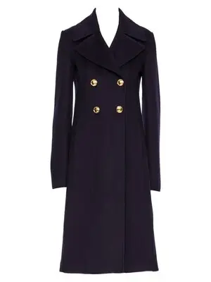 Valentino Garavani Double Breasted Wool & Cashmere Long Peacoat